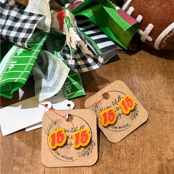 Jewelry | Acrylic Kc Chiefs Red Gold 15 Patrick Mahomes Earrings | Poshmark